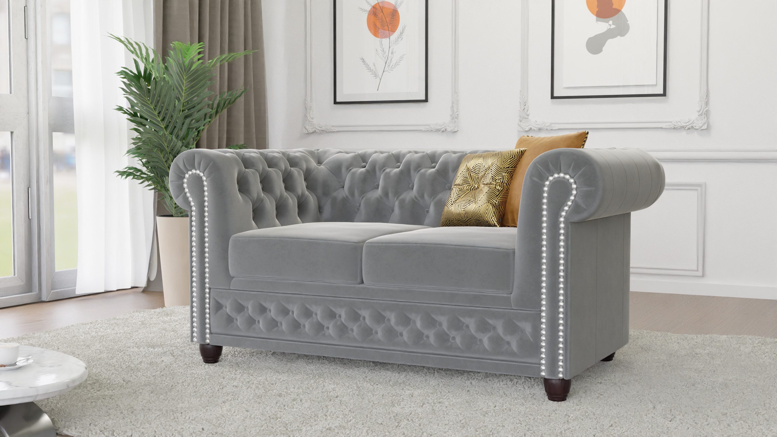 S Style Möbel Chesterfield Sofa Chesterfield Lena 2 Sitzer Mit