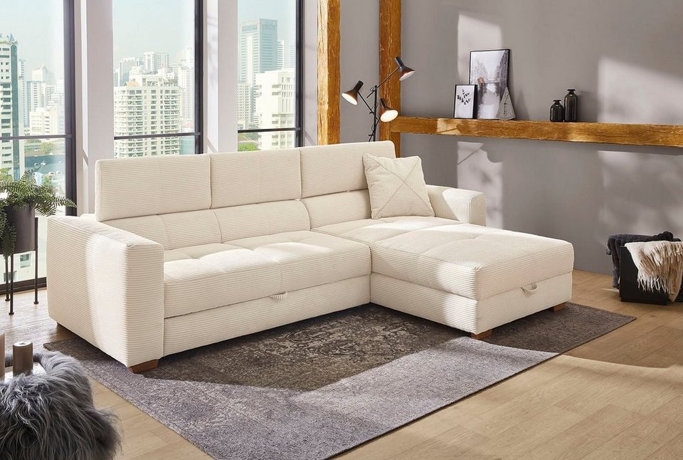 Jockenhöfer Gruppe Ecksofa San Remo L Form Bettfunktion Relaxfunktion