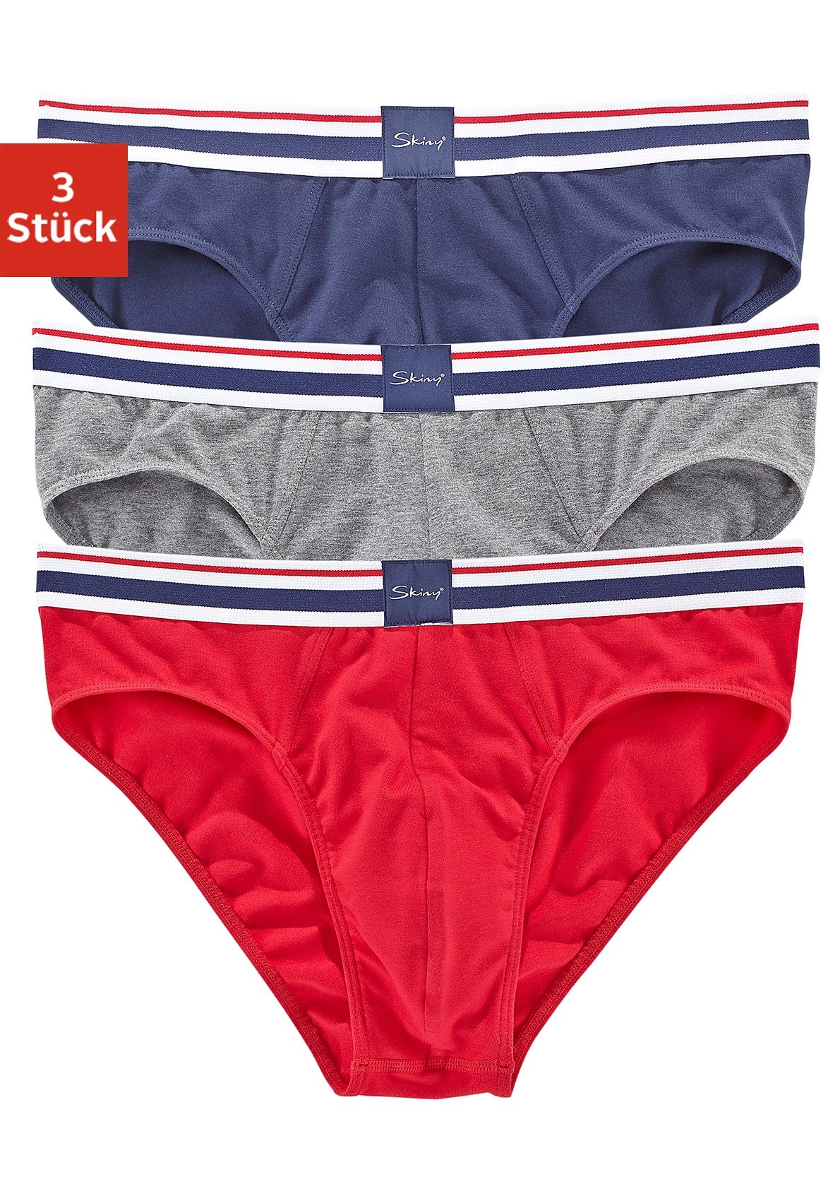 Skiny Slip (3 Stück), sportlicher Slip mit weichem Webbund online ...