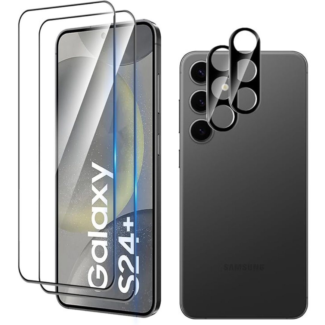 SmartUP Displayschutzglas 2X Schutzglas für Samsung Galaxy S24 Plus Panzerfolie Display Kamera ...