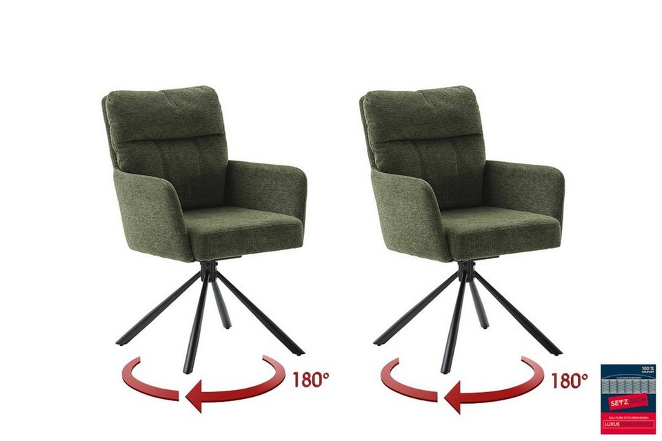 Freiraum Armlehnstuhl Utica 2 Er Set 2 Er Set In Olive Polyester