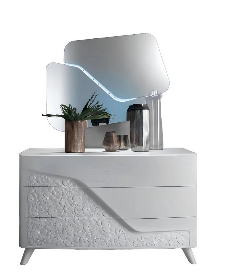 Jvmoebel Kommode Kommode Mit Spiegel Holz Kommoden Möbel Schrank Weiß