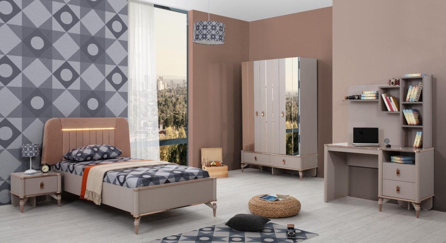 Jvmoebel Schlafzimmer Set Komplette Kindermöbel Mädchen Bett Holz Set
