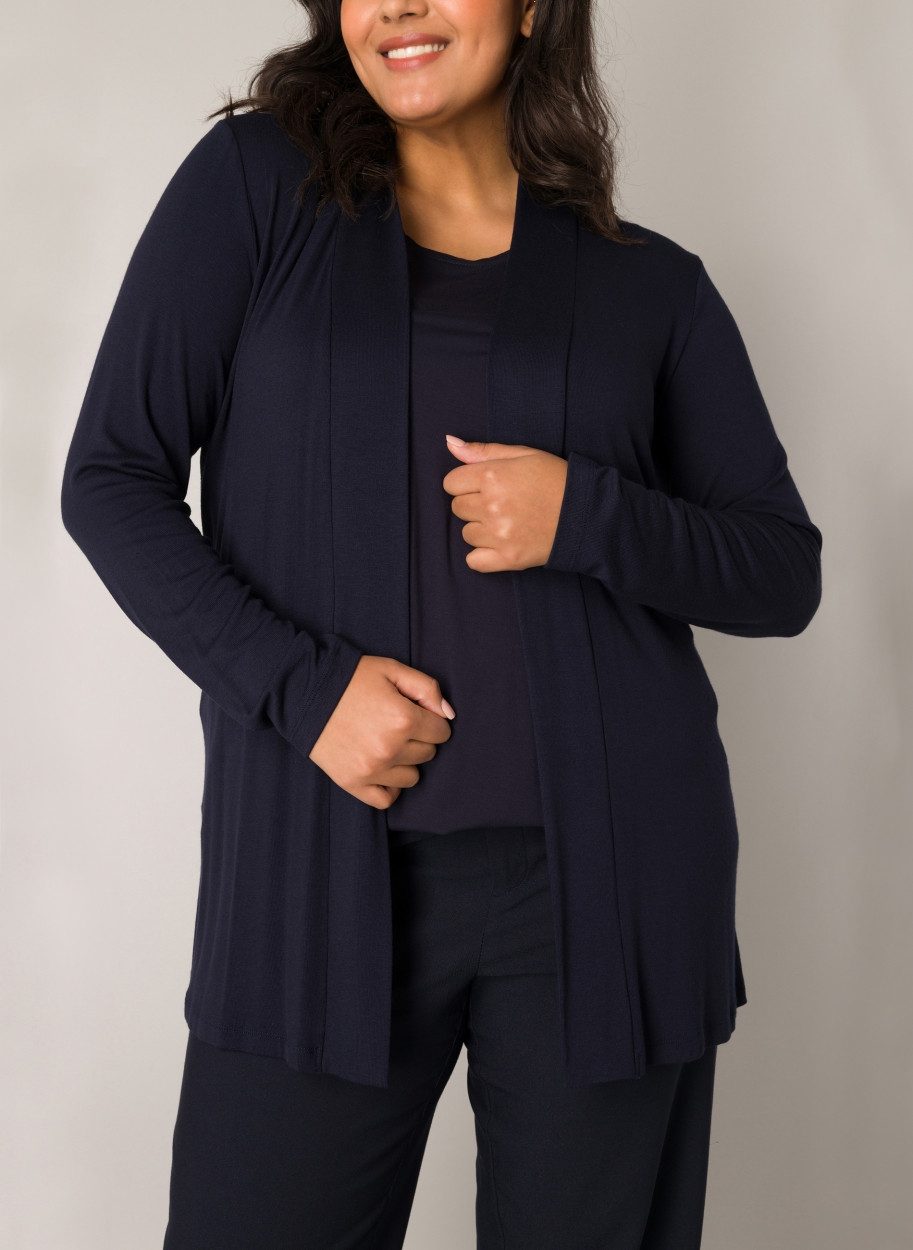 Base Level Curvy Strickjacke offen, ohne Verschluss