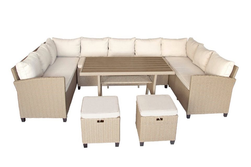 Bellavista Homeandgarden® Loungeset Rattan Gartenmöbel Ecklounge