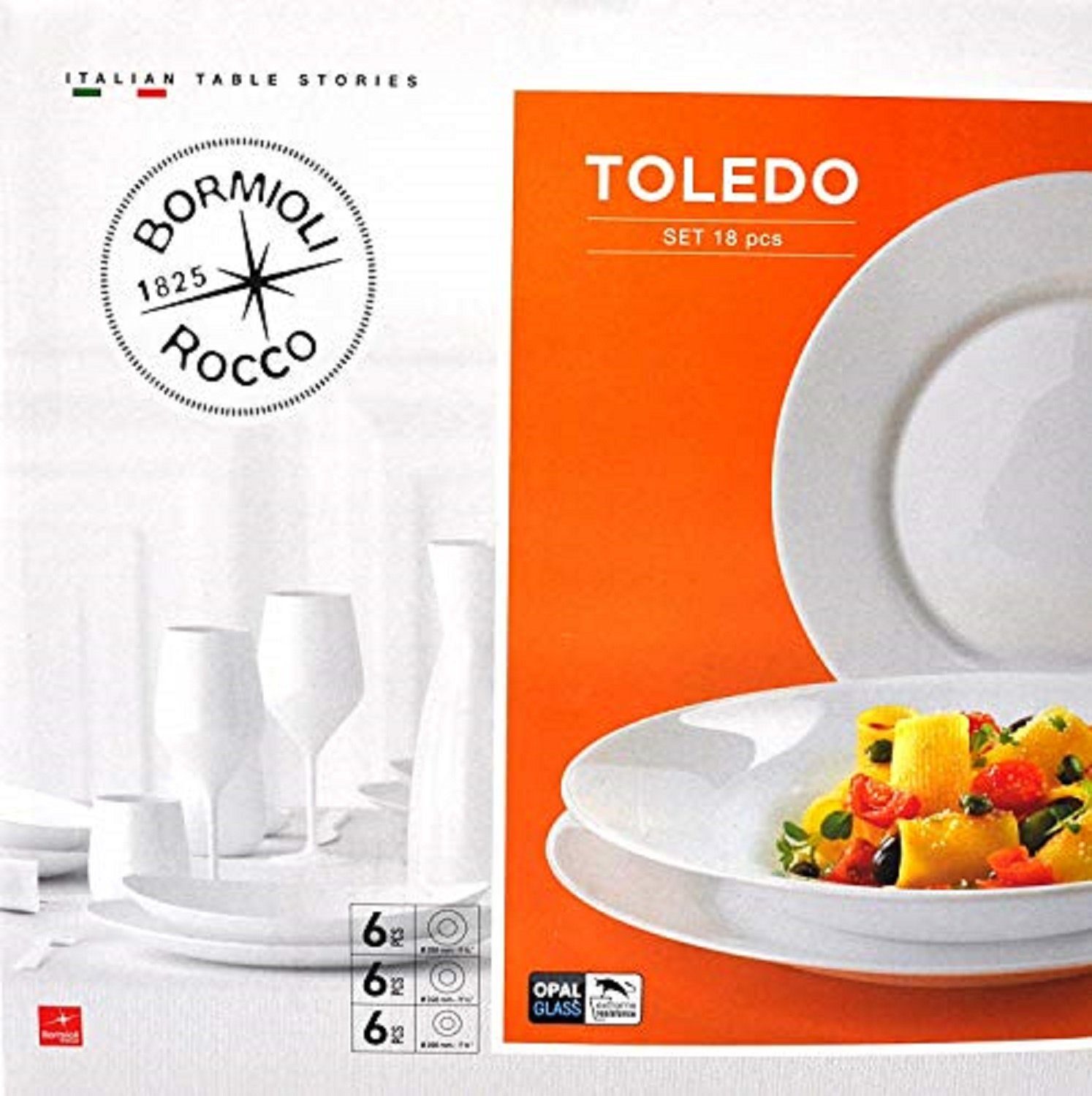 Bormioli Rocco Teller Tellerset 18-teilig Toledo Bormioli Rocco ...