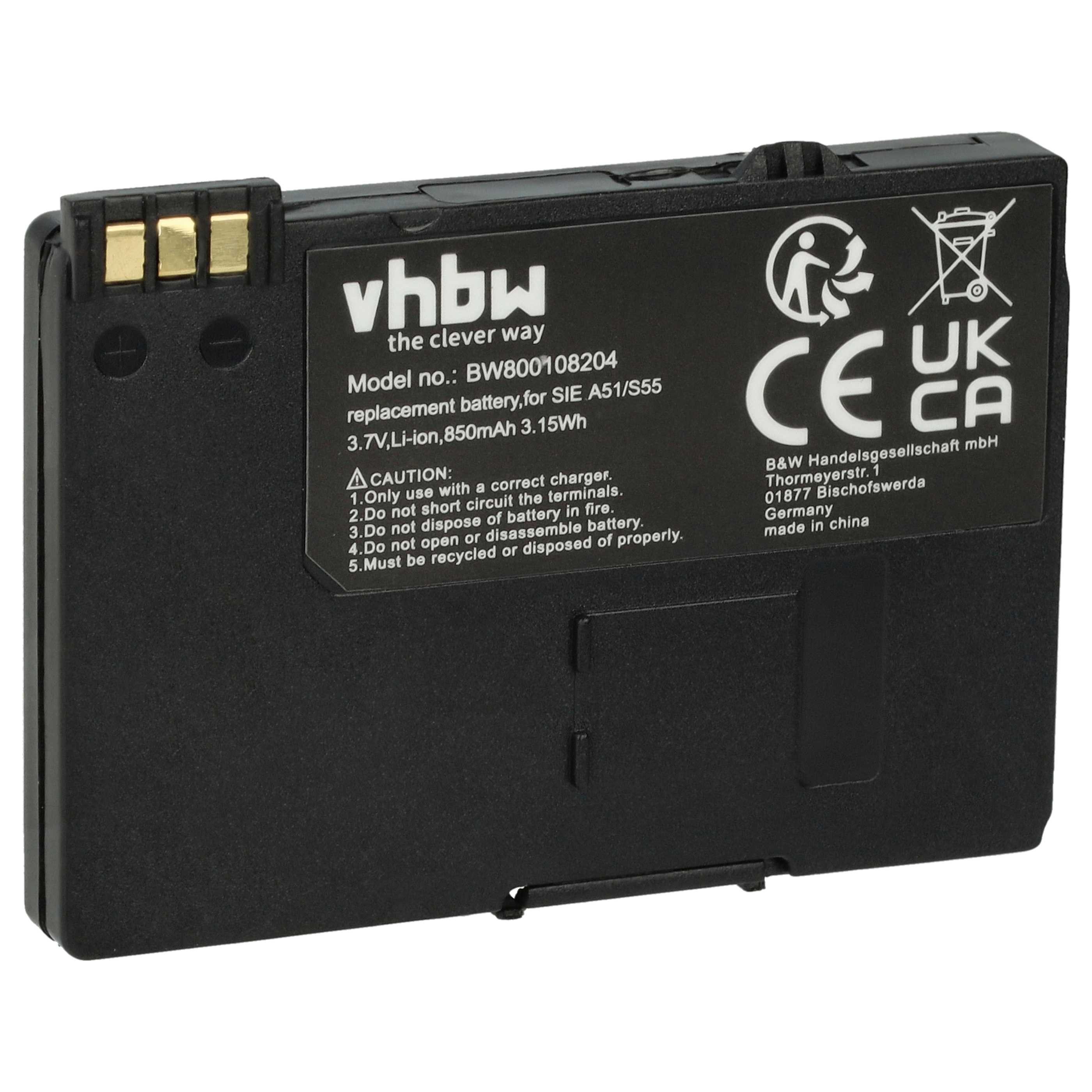 vhbw Ersatz für S30852-D1752-X1, EBA-510, L36880-N5601-A100, Akku Akku Li-Ion 850 mAh ...