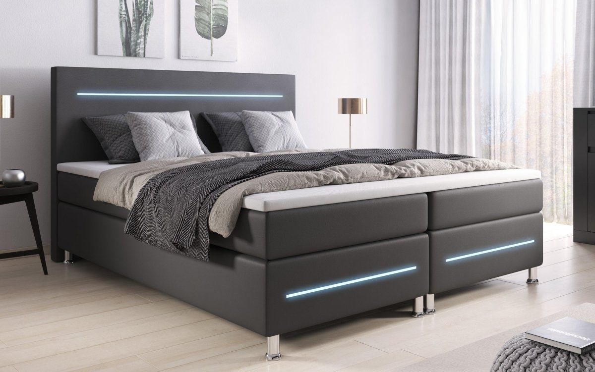 Luxusbetten24 Boxspringbett Sejour, mit LED-Beleuchtung, Perfektes ...