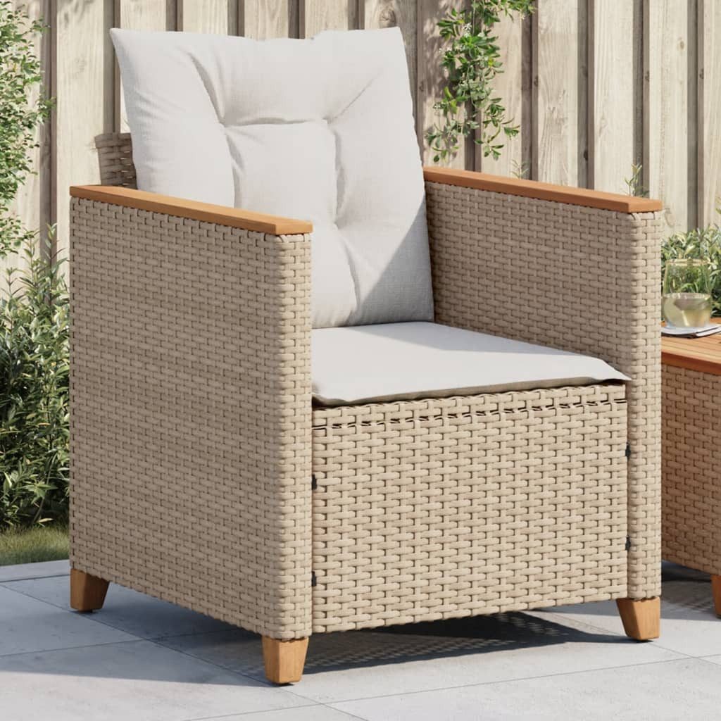 Gartenstuhl Polyrattan Beige