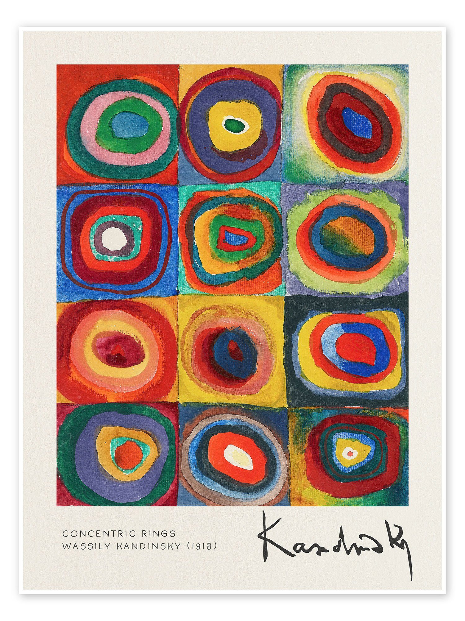 Posterlounge Poster Wassily Kandinsky Konzentrische Kreise Wohnzimmer