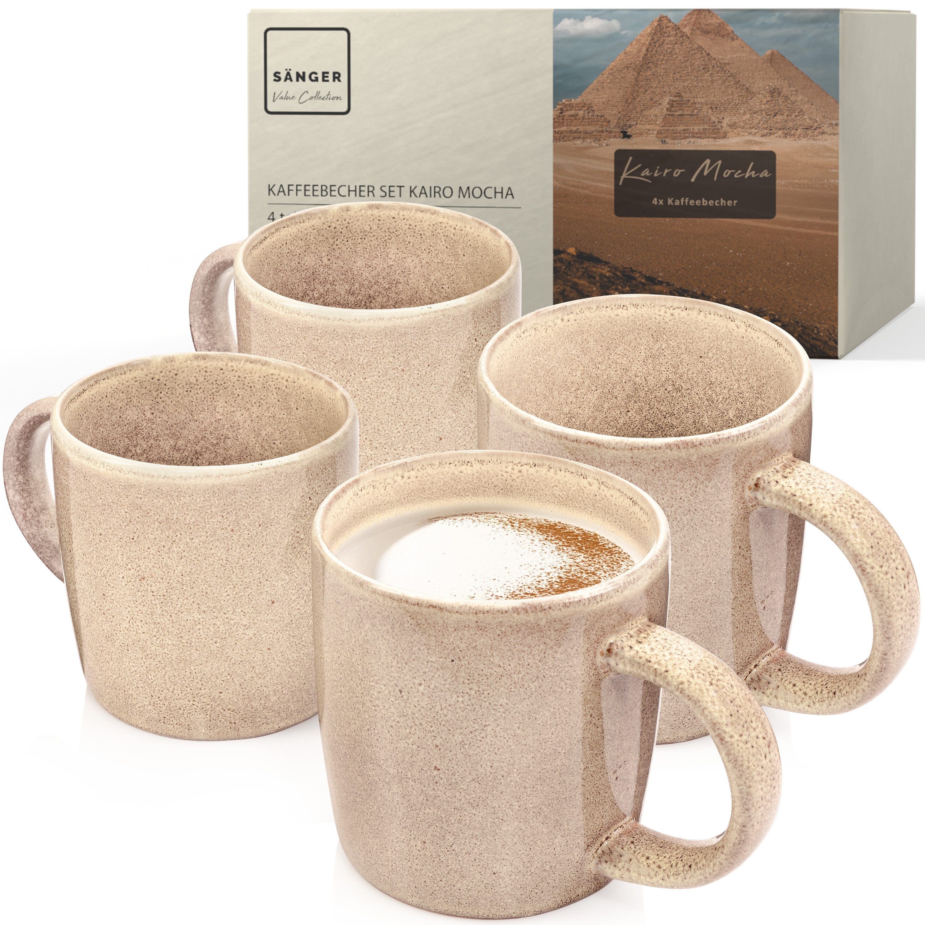 SÄnger Becher Set Kairo Steingut 4 Tlg Kairo Kaffeebecher Set
