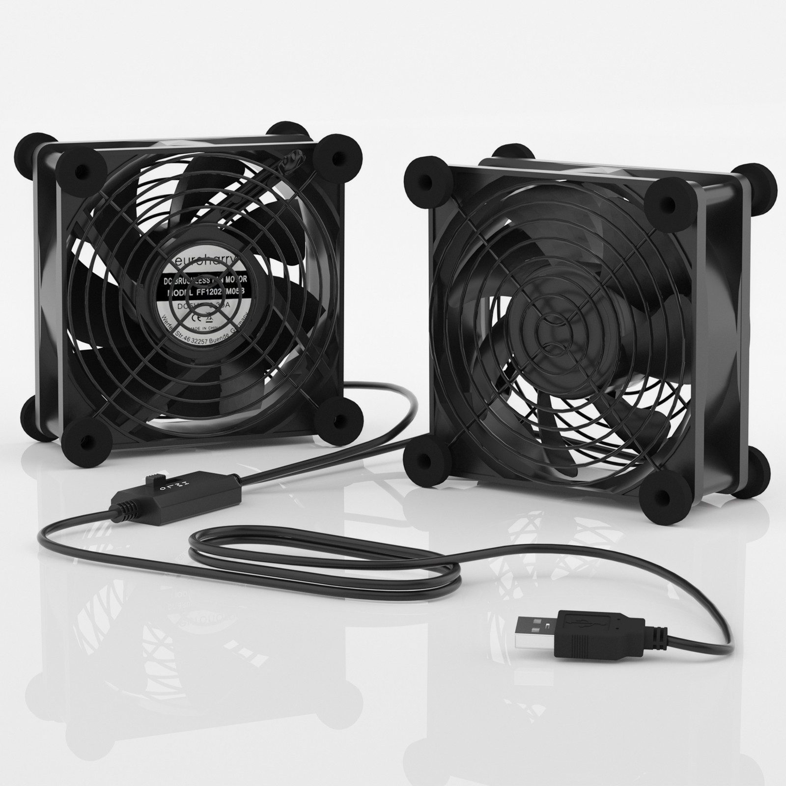 euroharry Mini USB-Ventilator 2IN1 USB leise PC Ventilator usb lüfter ...