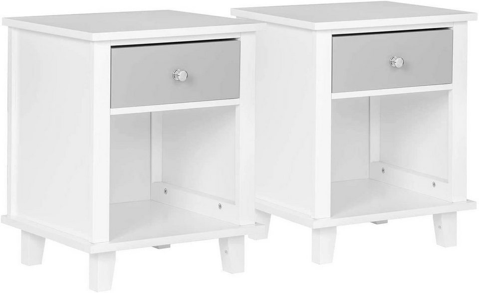 Woltu Nachttisch 2er Set Nachtkommode Nachtschrank Beistelltisch