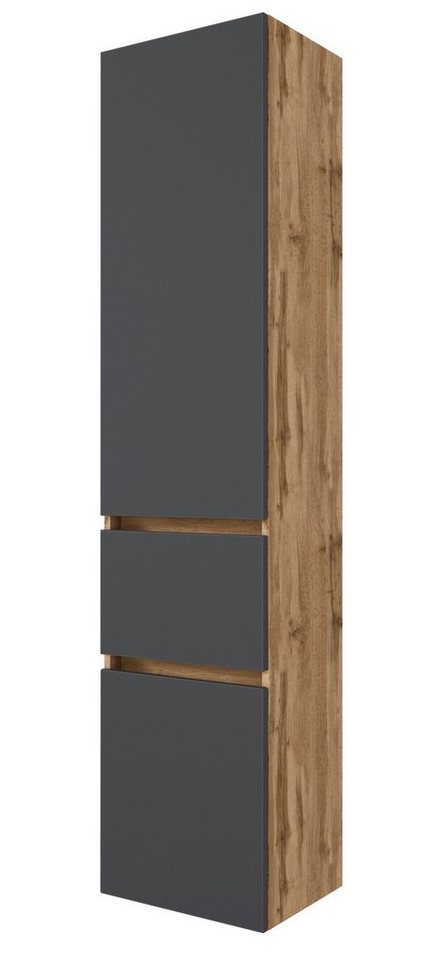 Möbelando Hochschrank Lucca Rustikaler Seitenschrank Korpus Aus