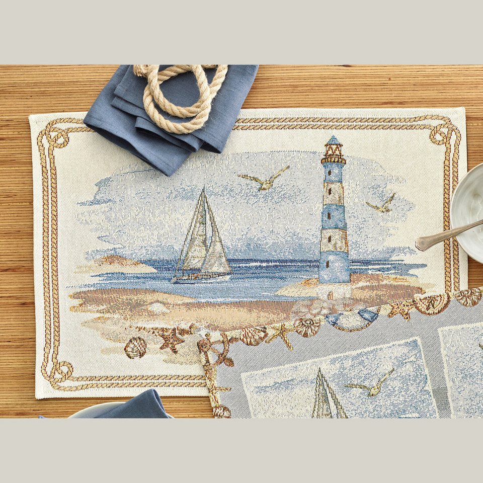 Sander Table Home Platzset 2 X Tischset Platzset Lighthouse Maritim
