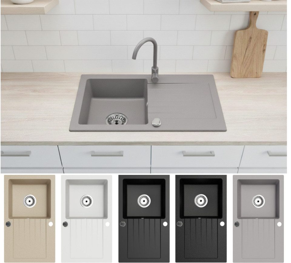 Faizee Home Granitspüle Granitspüle Küchenspüle Granit Siphon ...