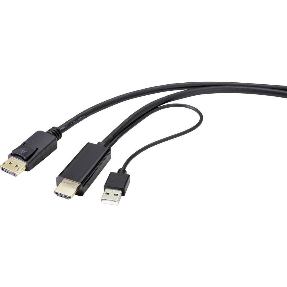 Renkforce HDMI / DisplayPort 2.0m, 4K,vergoldete HDMI-Kabel ...