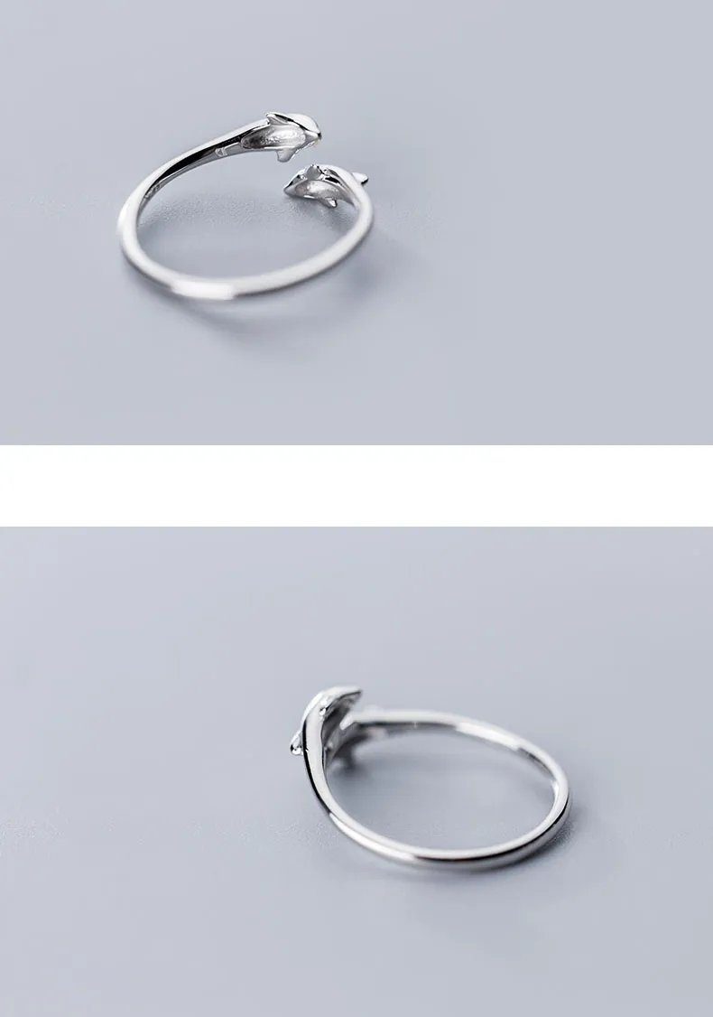 Eyecatcher Silberring Süßer Delfin Ring aus 925 Sterling Silber One Size