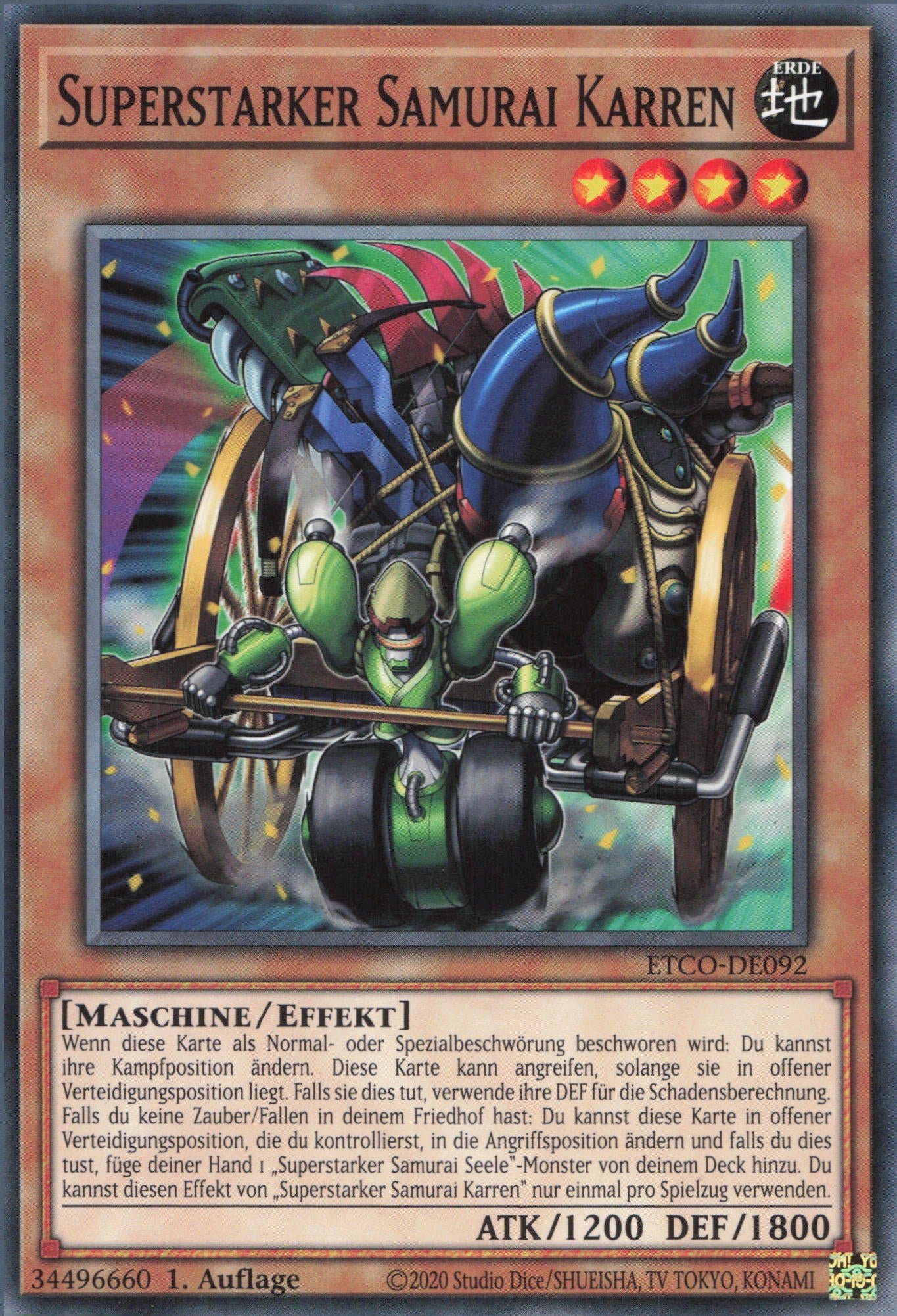 Recollectibles Sammelkarte Yugioh Karte Superstarker Samurai Karren