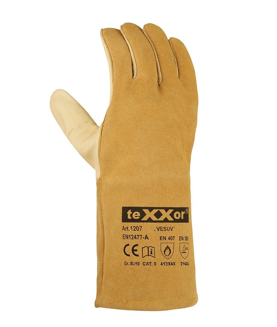 teXXor Arbeitshandschuh-Set Schweißerhandschuh Vesuv