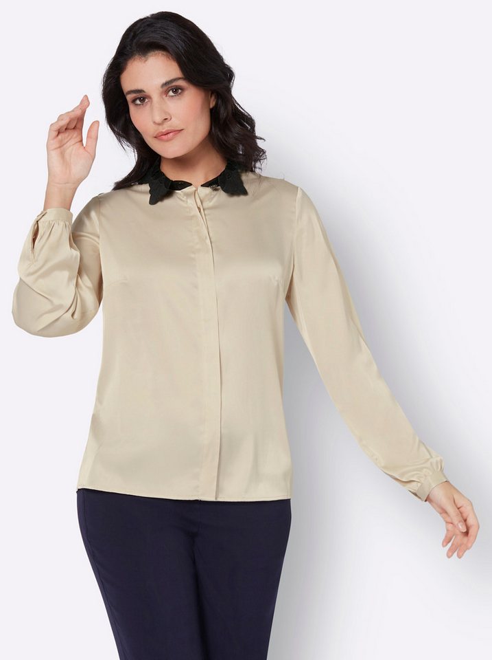 Creation L Klassische Bluse Satin Bluse Edel Schimmernde Qualität