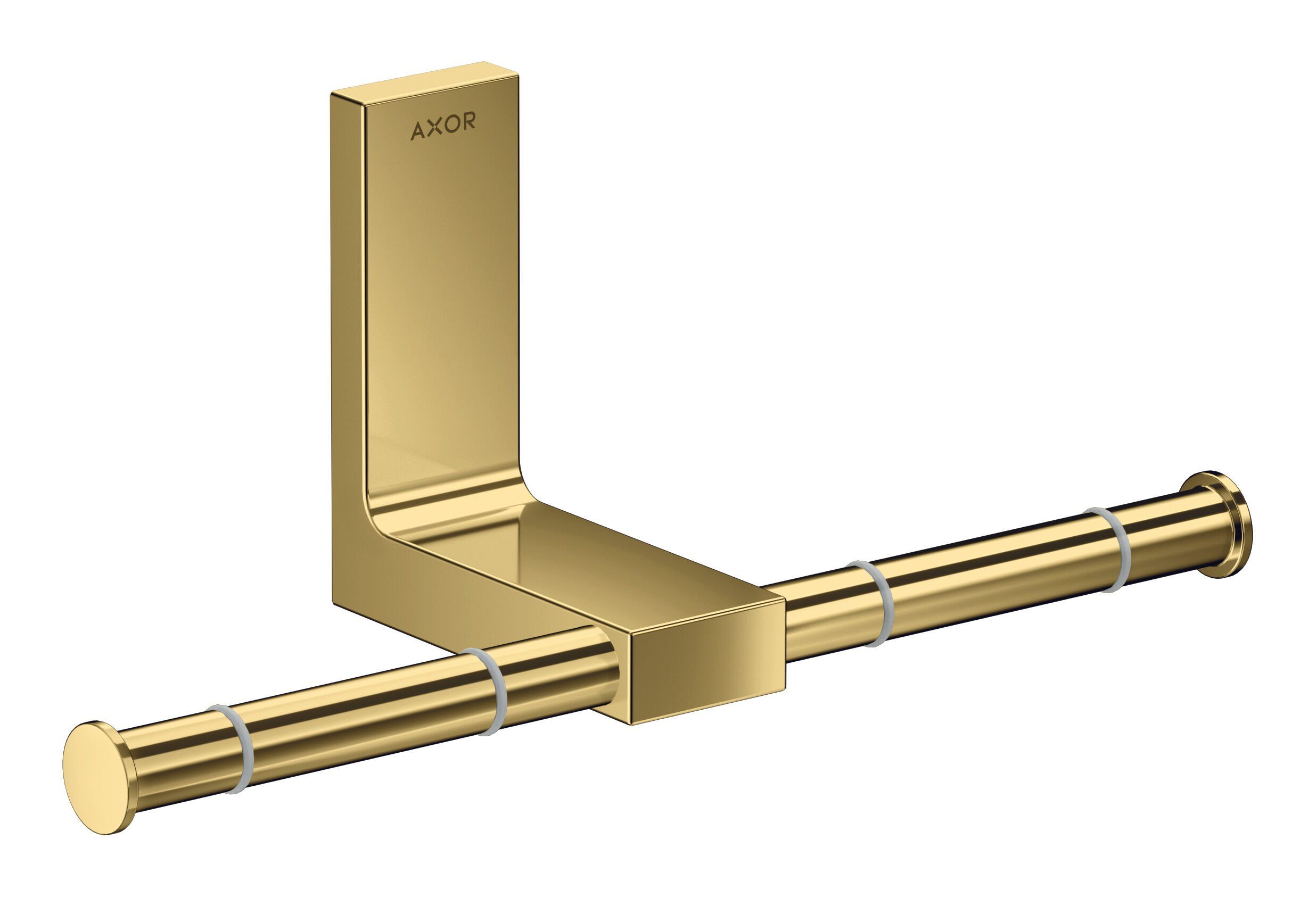 hansgrohe Toilettenpapierhalter Axor, Universal Rectangular doppelt - Polished Gold Optic, Für 2 ...