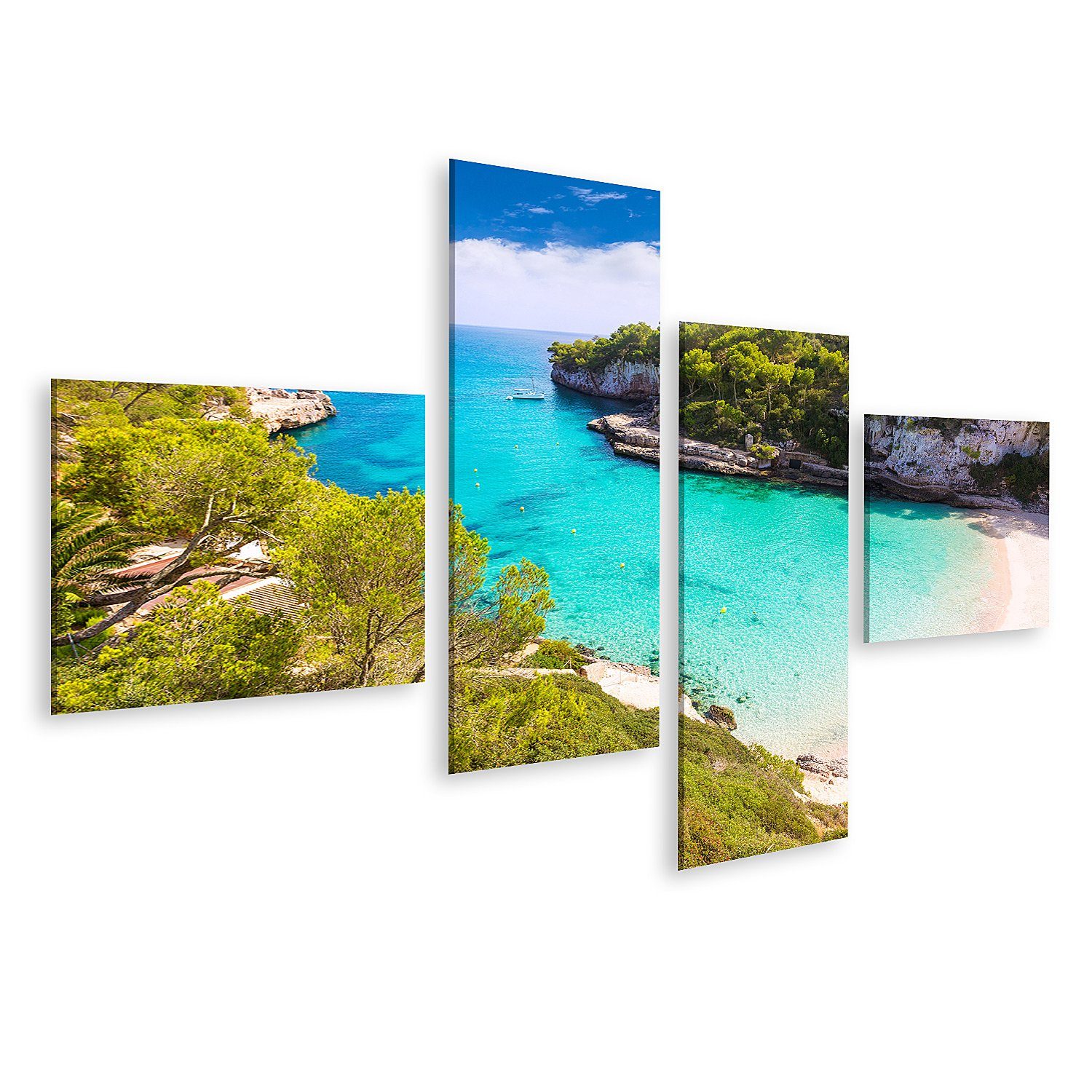 islandburner Leinwandbild »Bild auf Leinwand Mallorca Cala Llombards Santanyi Strand in Mallorca ...