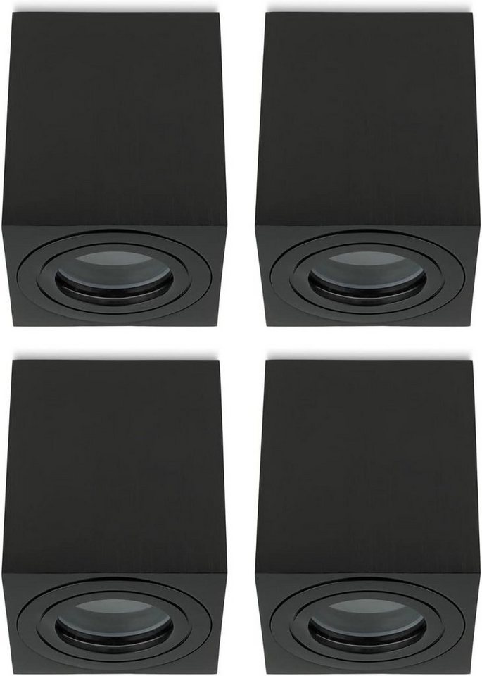 Sweet Led Aufbauleuchte Bad Eckig Gu10 Aluminium Schwarz Ip44