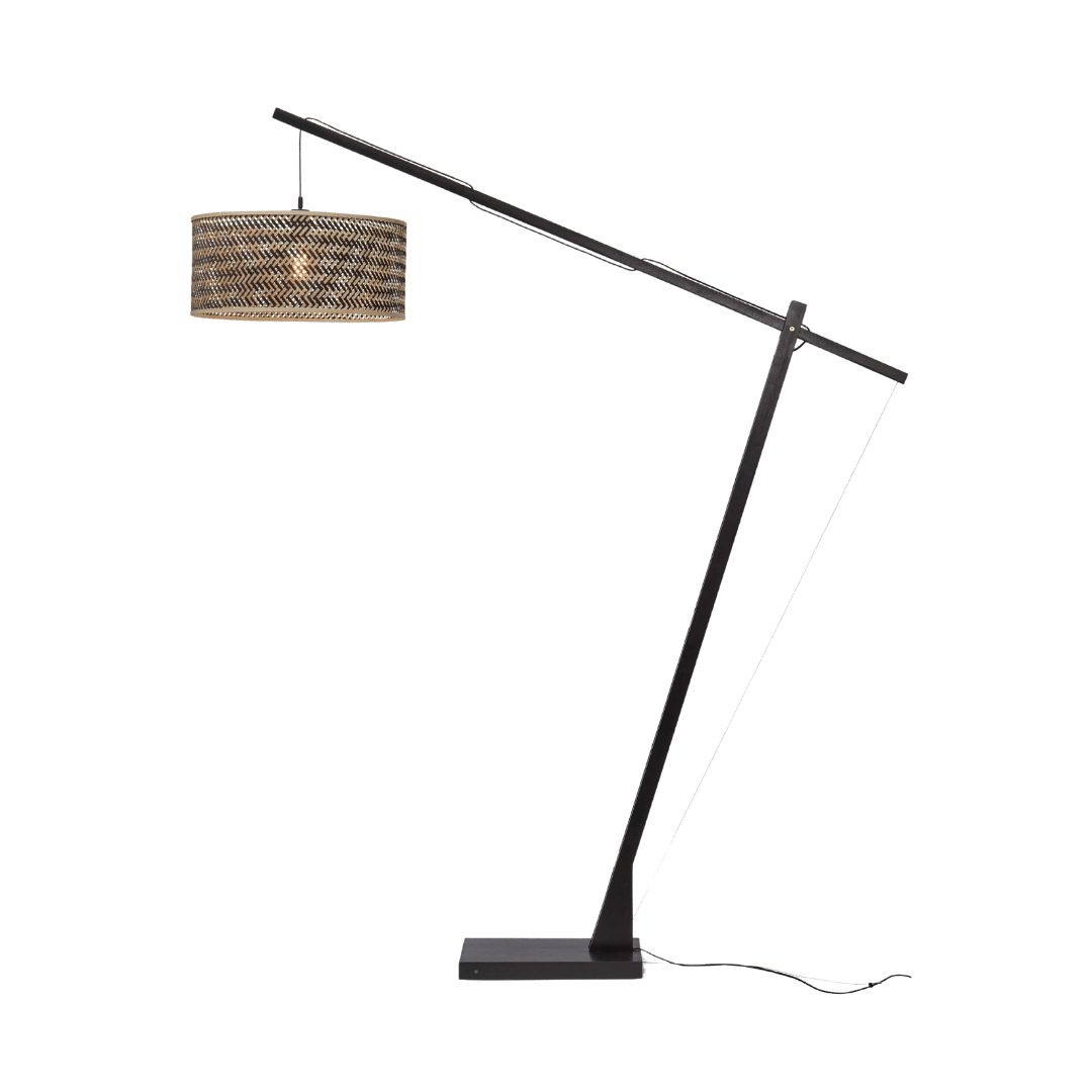 GOOD&MOJO Stehlampe Stehlampe Java XL 50x22 Schwarz/Natur