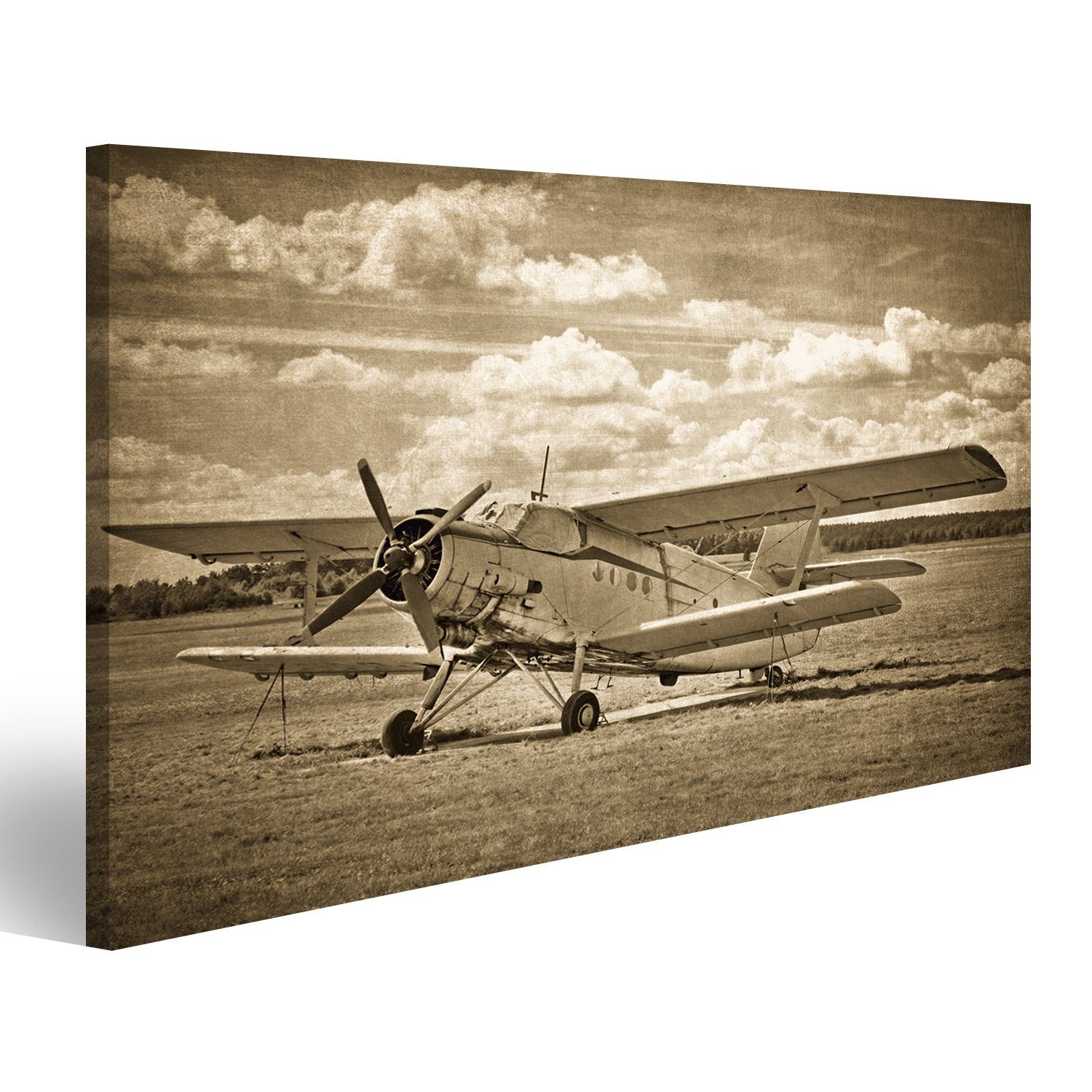 islandburner Leinwandbild Bild auf Leinwand Alte Flugzeuge Doppeldecker Wandbild Leinwandbild W