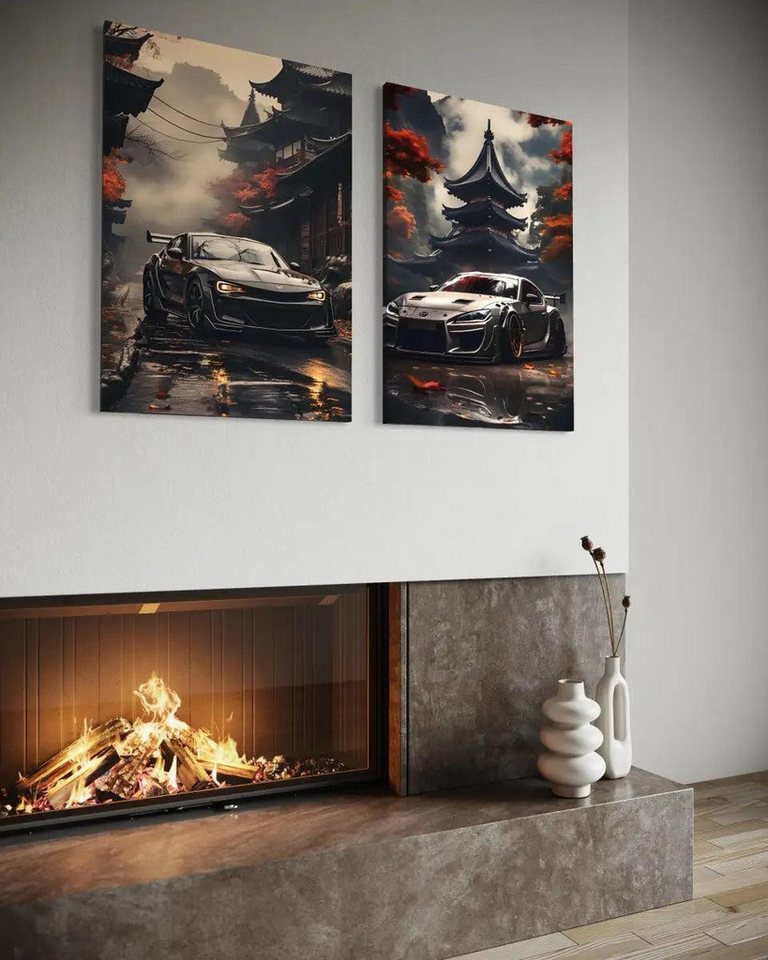 Simplecanvas Wanddekoobjekt Jdm Bundle Leinwandbild 2x Wandbild Jdm