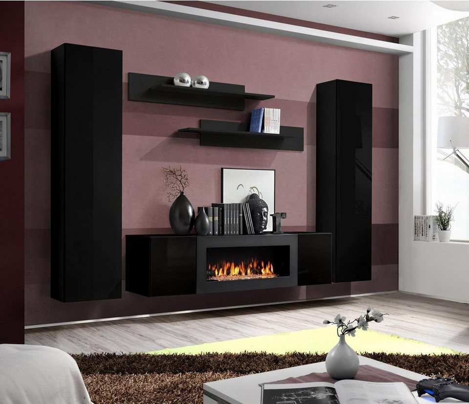 Jvmoebel Wohnzimmer Set Luxus Modern Wohnzimmer Set 5tlg Wohnwand
