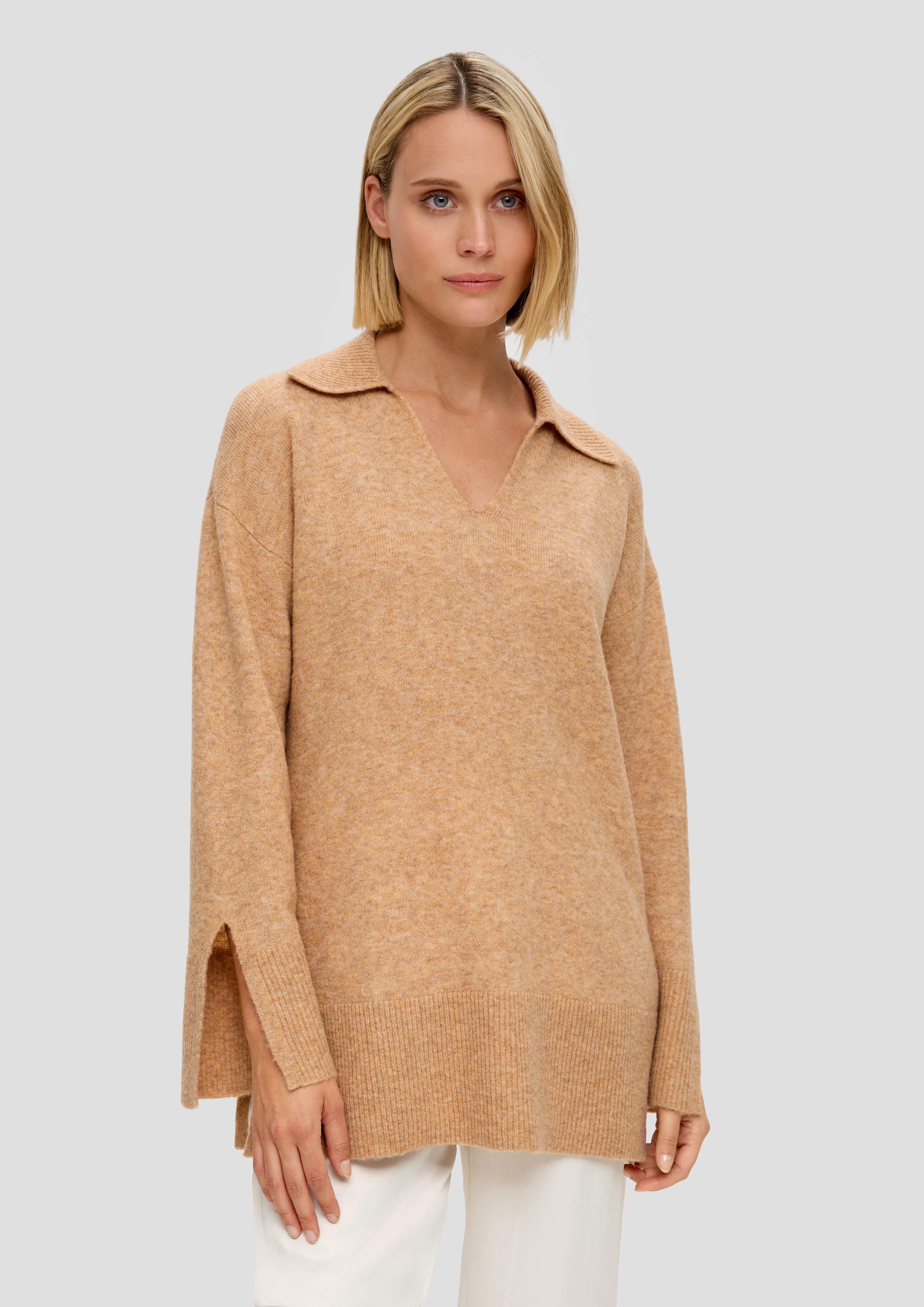s.Oliver BLACK LABEL Strickpullover Strickpullover mit Rippblende am ...