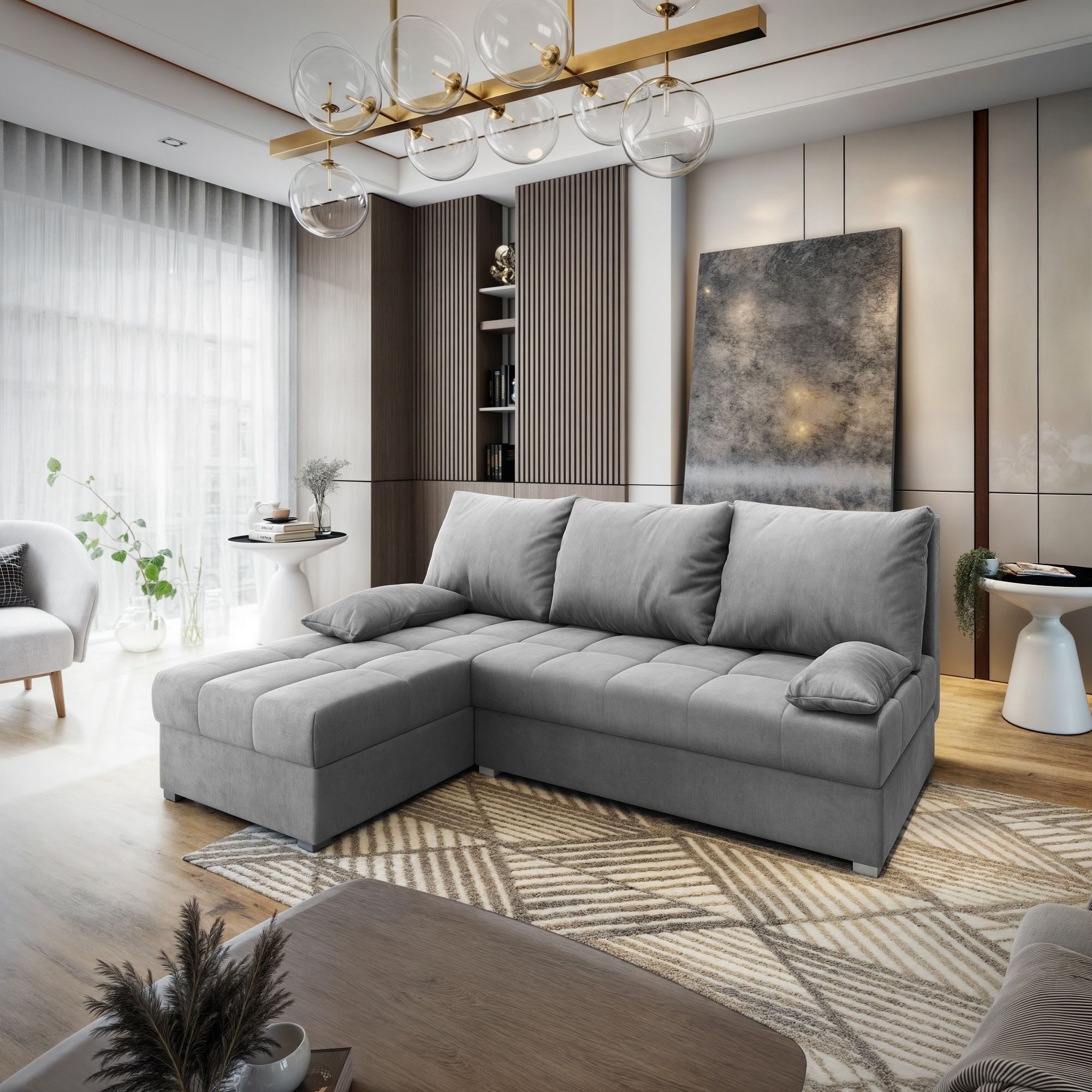 Masseno Ecksofa RITA mit Schlaffunktion L-Form, Sofa mit Bettkasten ...