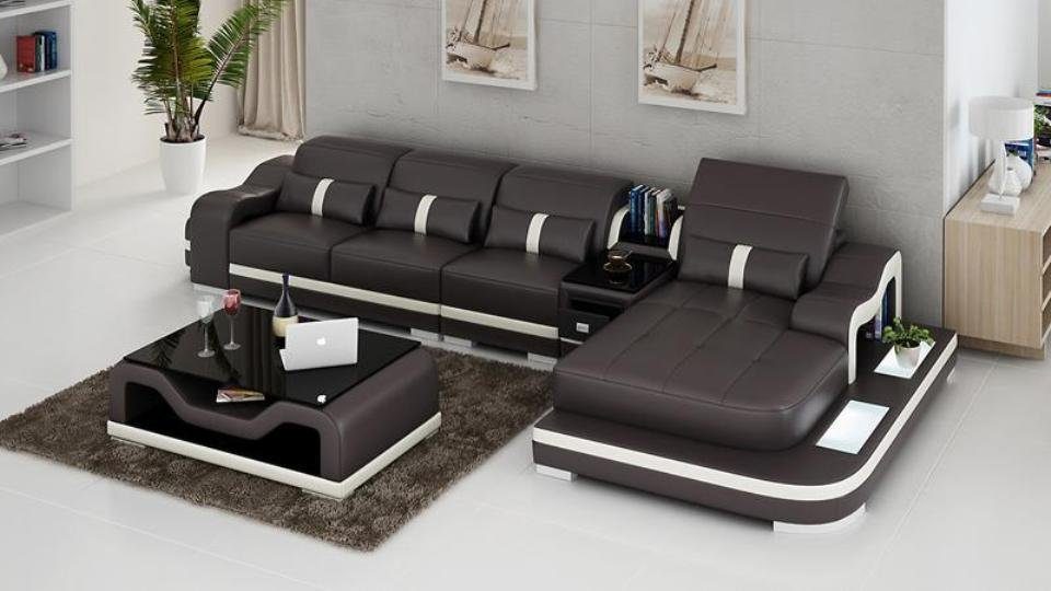 JVmoebel Ecksofa, Leder Ecksofa Sofa Couch Polster Sitz Ecke Sofas Couchen
