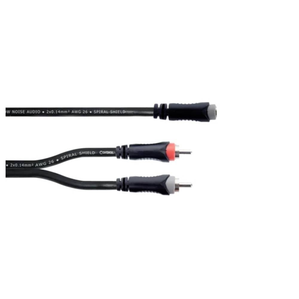 Cordial Y-Adapter Connector 1: Jack Socket 3.5 stereo black/2x Jack ...