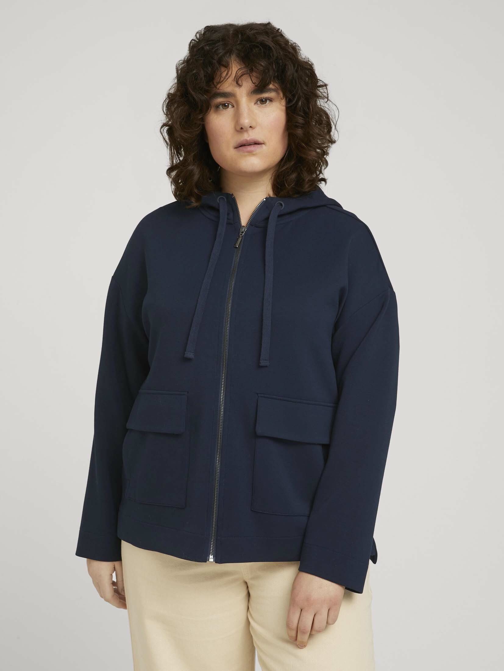 TOM TAILOR PLUS Sweatjacke Plus - Sweatjacke mit Kapuze