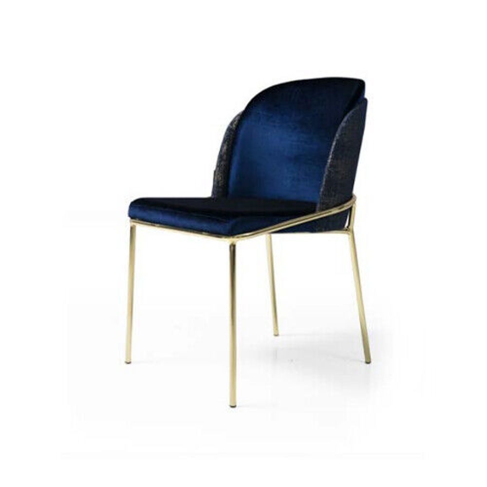 Jvmoebel Stuhl Blauer Edelstahl Küchenstuhl Luxus Esszimmer Sitzer