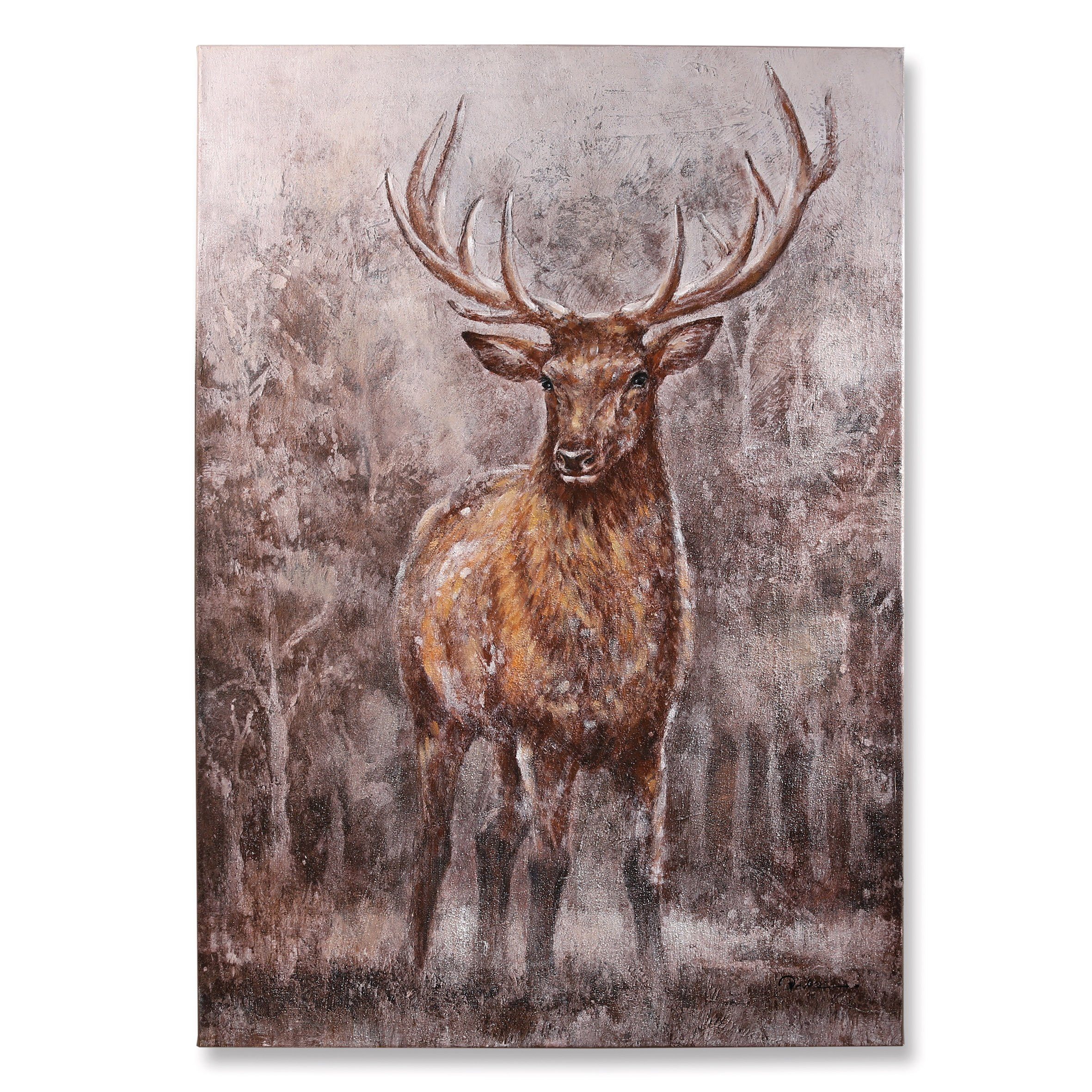Gilde Bild Gilde Bild Hirsch Braun H 100cm X B 70cm