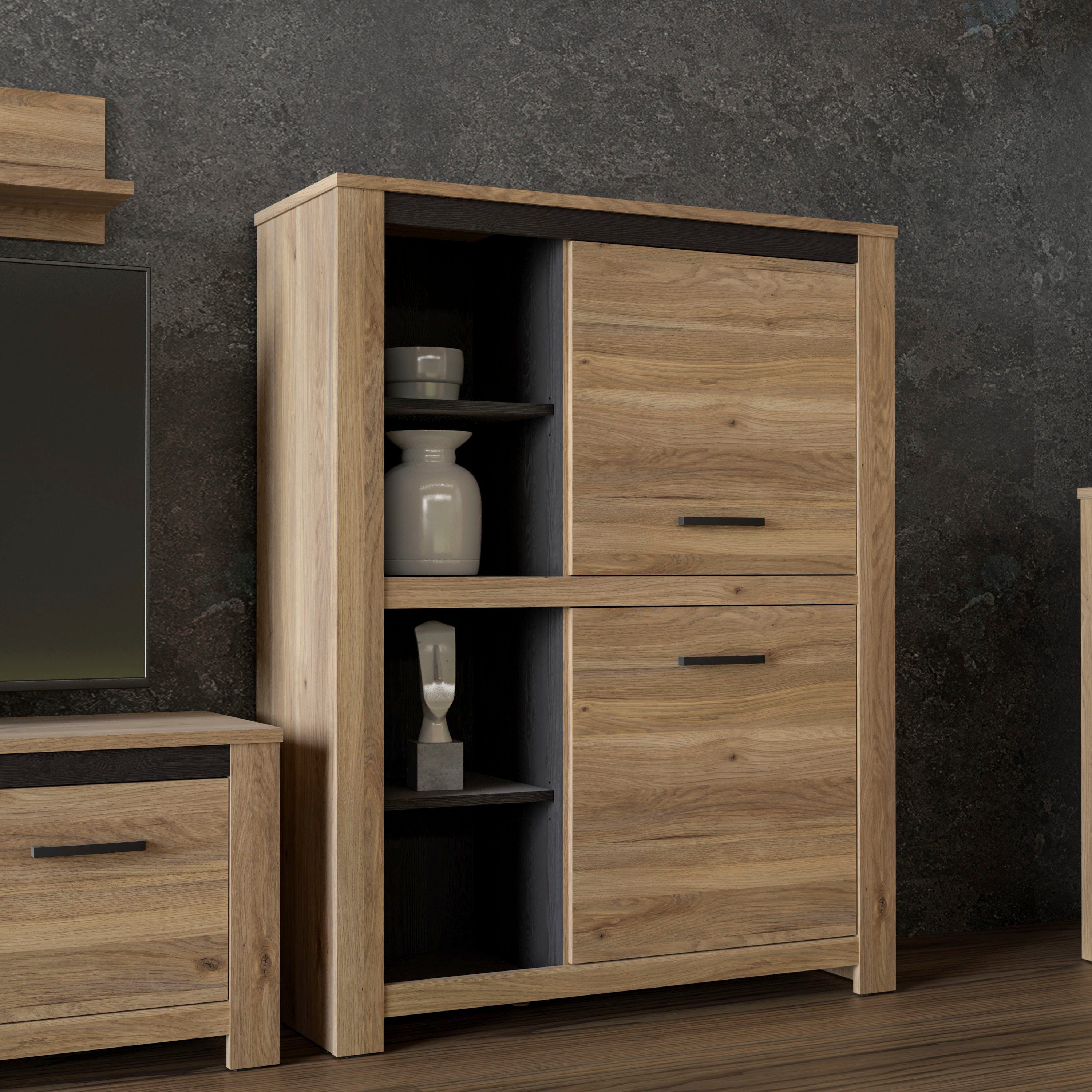 FORTE Highboard, 4 offene Fächer