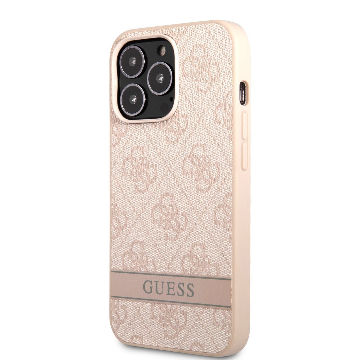 Guess Handyhülle Guess PU 4G Stripe Case für iPhone 13 Pro Pink Schutzhülle