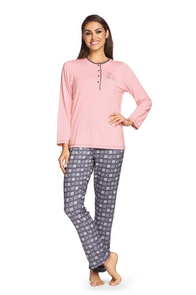 Comtessa Pyjama Set 2 Tlg Set Damen Schlafanzug 2 Teilig Pyjama