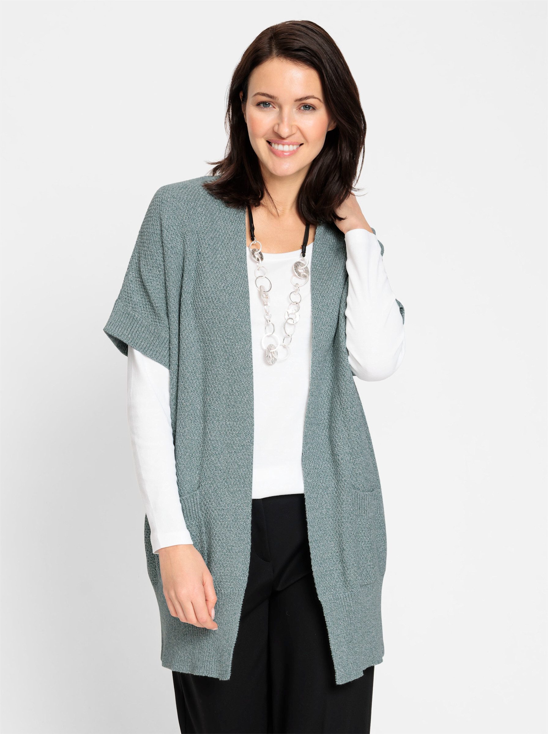Witt Pullunder Long-Strickjacke Kurzarm