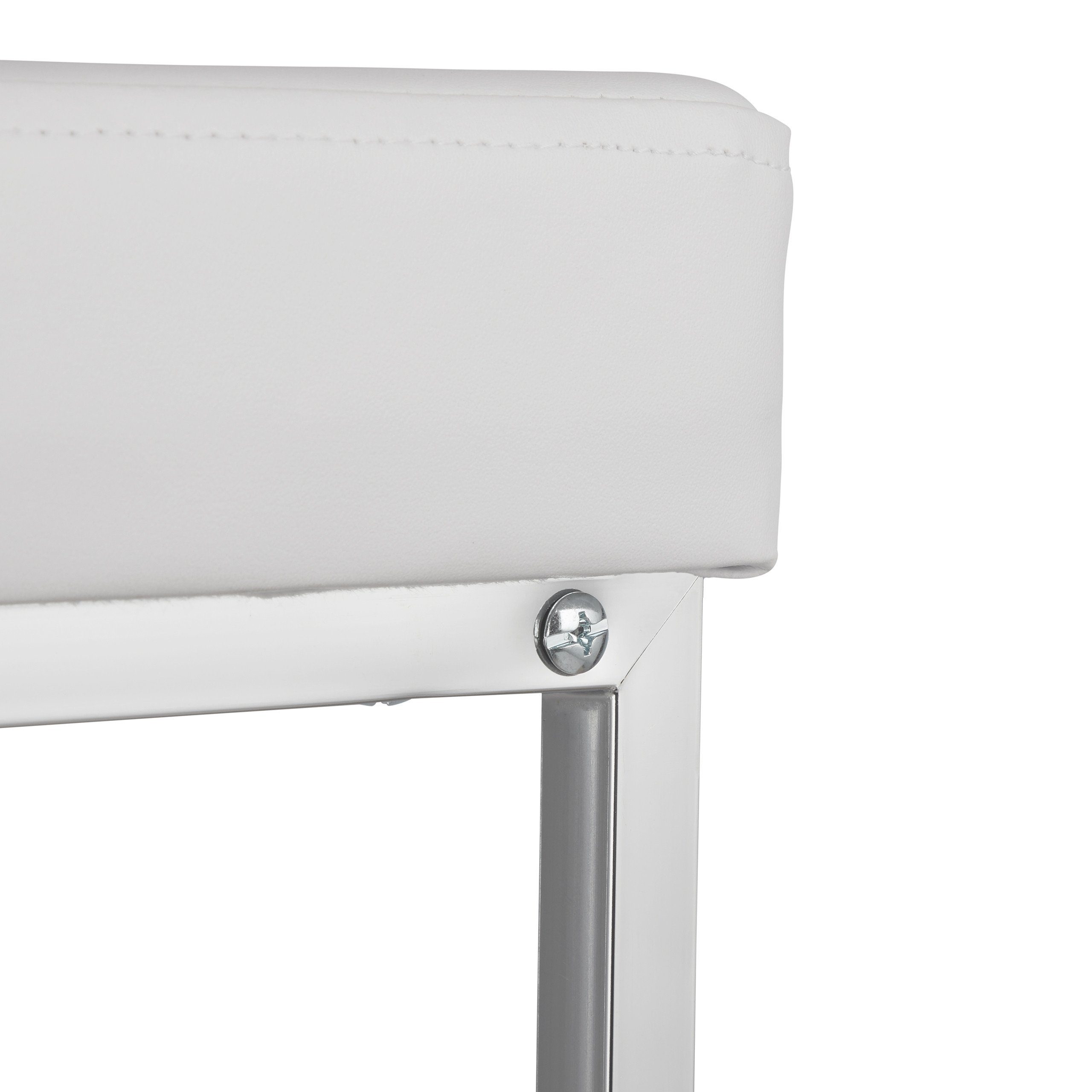 relaxdays Polsterhocker Gepolsterter Hocker mit Ablage Weiß, weiß