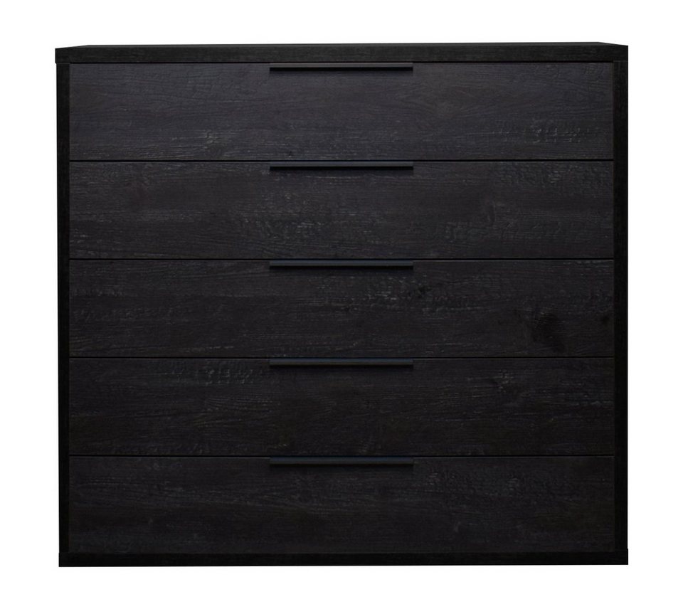 Möbelando Kommode Clyde Bxhxt 122x110x45 Cm In Flamed Wood Black