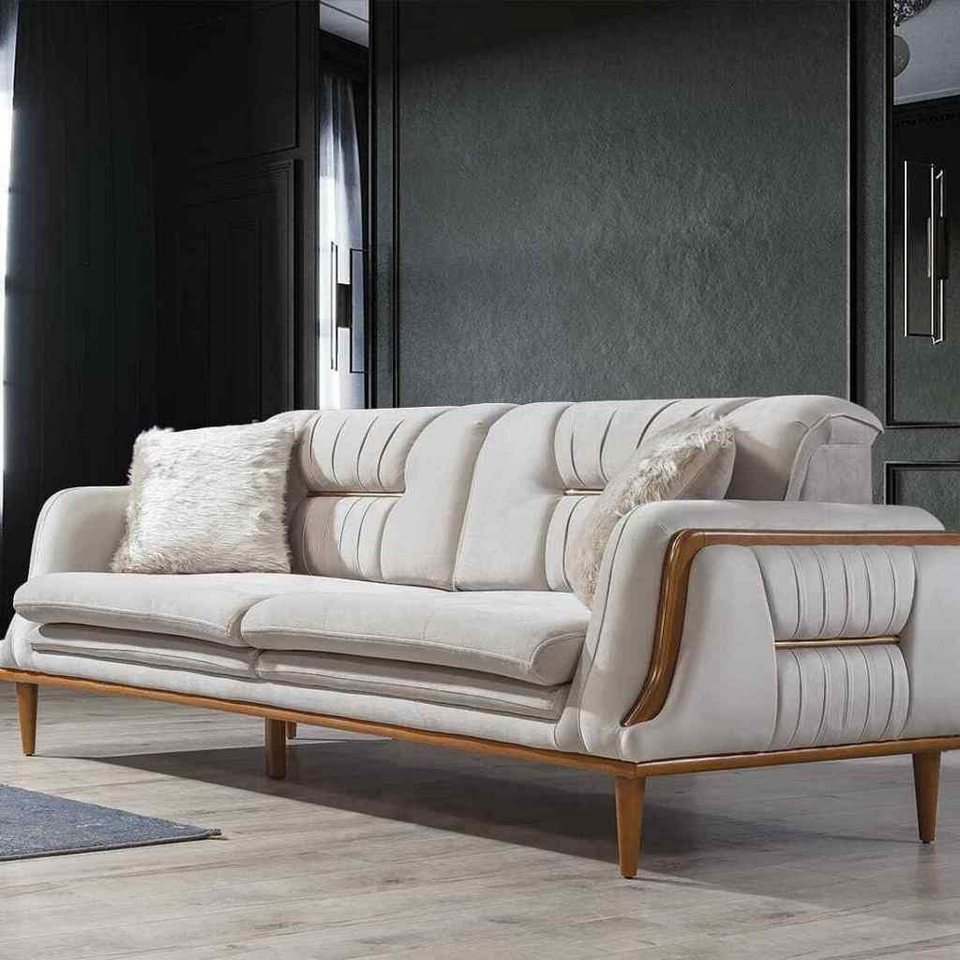 Jvmoebel 3 Sitzer Modernes Weißes Luxus Sofa Dreisitzer Wohnzimmer
