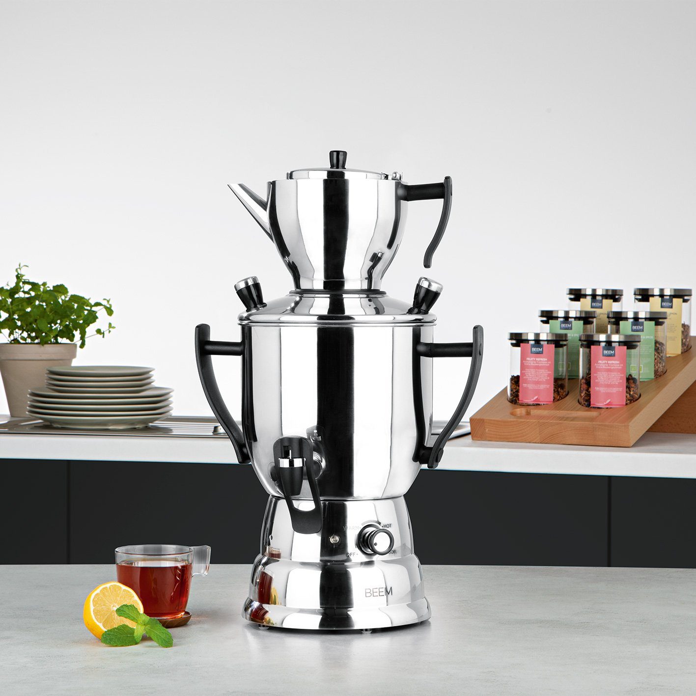 BEEM Samowar TEA-PERFECT 3L Edelstahl, 3 l, 1500,00 W