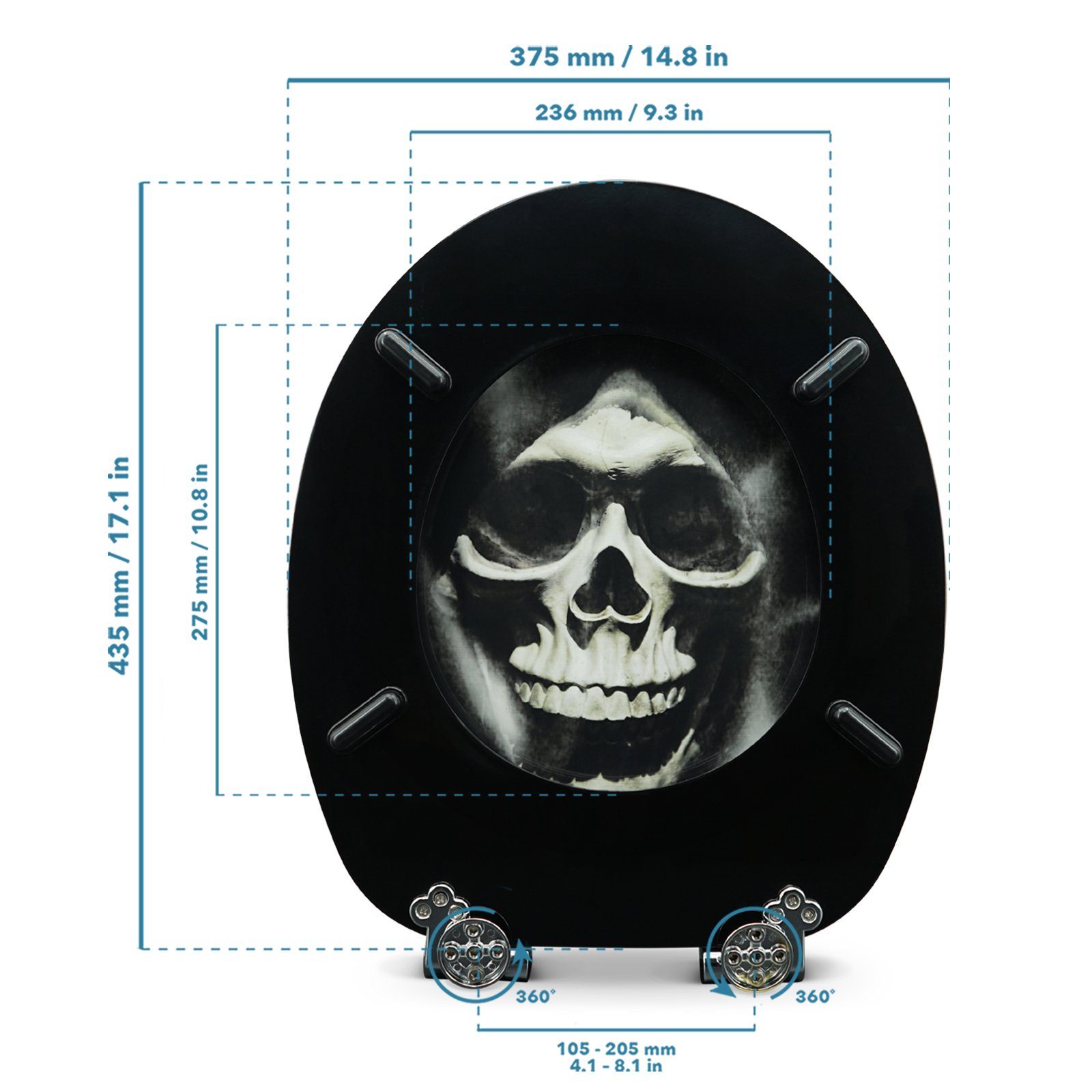 Totenkopf Toilettendeckel 3d