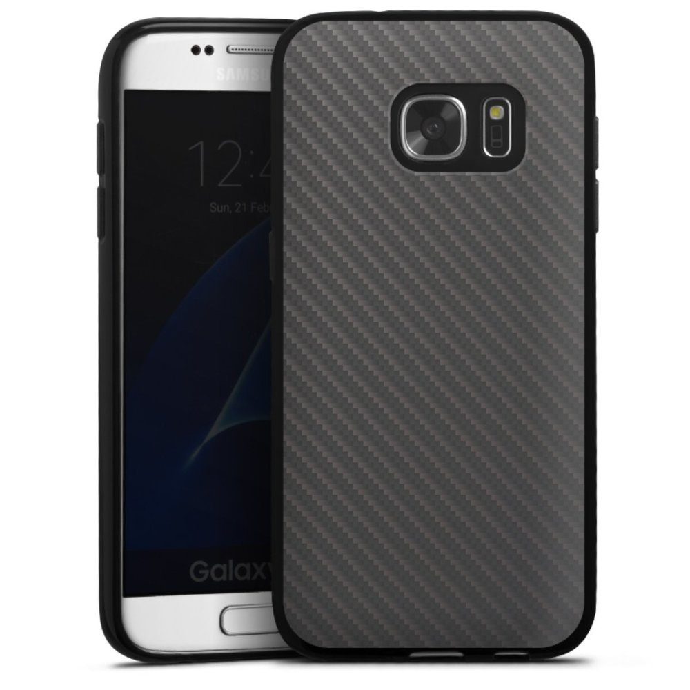 Deindesign Handyhülle Carbon Samsung Galaxy S7 Hülle Metallic Look