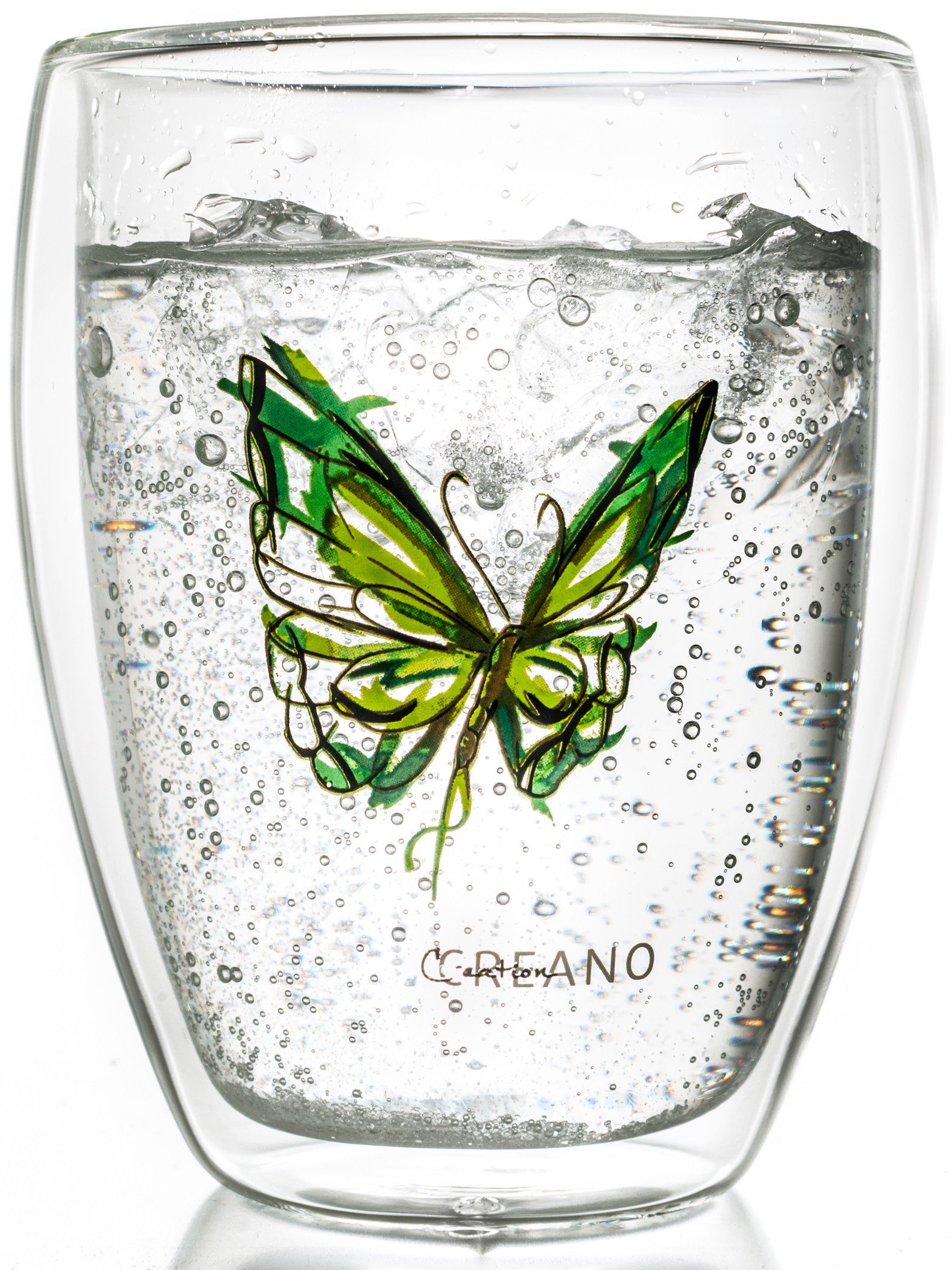 Creano Thermo Glas Grün Doppelwandiges Tee Glas Latte Macchiato Glas